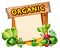 Organic Sign with Mixed Vegetables Stock Vector - Illustration of ...