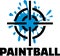 Paintball Com Alvo E Respingo Azul Ilustração do Vetor - Ilustração de ...