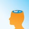Paper boats in human head stock vector. Illustration of floating - 49564116