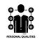 Personal Qualities Icon, Black Vector Sign with Editable Strokes ...