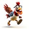 Chicken Run Cartoon on White Background Stock Illustration ...
