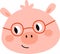 Pig with Eyeglasses Head stock illustration. Illustration of eyeglasses ...
