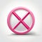 A Pink Cross Symbol on a White Background Stock Illustration ...