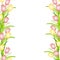 Pink Yellow Spring Tulips Flower Border Stock Illustration ...