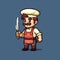 Pixel Art Chef Character Sprite Animation for Retro Computer Platform ...