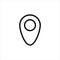 Pixel Perfect Black Thin Line Icon of a Round Map Pin Location ...