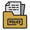 Police Folder Icon Outline Vector. Evidence Guard Stock Vector ...