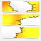 Pop-art Comic Book Style Yellow Header Set Stock Vector - Illustration ...