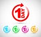 One day icon set stock vector. Illustration of mins - 136965656