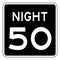 Night Speed Limit Mph Sign stock vector. Illustration of direction ...