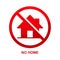 No Home Sign Isolated No White Background Stock Illustration ...