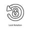 Lock Rotation Solid Fill Outline Icon Design Illustration. Media ...