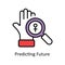 Predicting Future Vector Fill Outline Icon Design Illustration ...