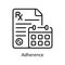 Adherence Vector Outline Icon Design Illustration. Pharmacy Symbol on ...