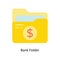 Bank Folder Vector Flat Icon Design Illustration. Bank Symbol on White ...