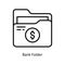 Bank Folder Vector Outline Icon Design Illustration. Bank Symbol on ...