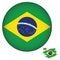Brazil Flag Round Shape Vector Stock Vector - Illustration of emblem ...