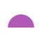 Purple Semicircle Basic 2d Shapes Isolated, Geometric Semicircle Icon ...