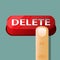 Push delete button. stock illustration. Illustration of flat - 157706061
