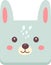 Rabbit Square Face stock illustration. Illustration of icon - 290111291