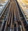 Rails in a rut stock image. Image of scrap, sleepers - 171575143
