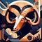 Ram Head with Horns. Stylized Vector Illustration in Flat Style ...