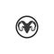 Ram Horns Vector Logo Icons Template. Stock Vector - Illustration of ...