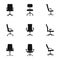 Recliner Icons Set, Simple Style Stock Vector - Illustration of ...
