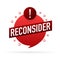 Reconsider Red Banner on White Background. Creative Concept Idea ...