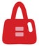 Red bag, icon stock vector. Illustration of shop, symbol - 258923060