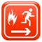 Red fire sign stock vector. Illustration of doorway, guide - 11037051