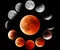 Red moon phases in circle stock photo. Image of astronomy - 138118806