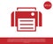 Red Printer Icon Isolated on White Background. Vector Stock Vector ...