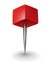 Red Pushpin with Shadow Isolated on White. Fixation for Note Attach Stickers Stock Vector ...