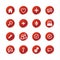 Red sticker web icons stock vector. Illustration of icon - 3531997