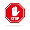 Red Stop Hand Sign. Web Icon. Stock Vector - Illustration of pictogram ...