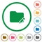 Rename Folder Flat Icons with Outlines Stock Vector - Illustration of ...