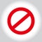 Restriction Sign, Red Stop Sign Icon with Gradient. No Sign, Red ...