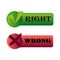 Right Wrong Plates. Lettering Cross Check Mark. Vector Illustration ...