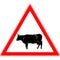 Road Warning Sign. Cattle Drive Sign. Vector Image. Stock Vector ...
