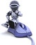 Robot with a Computer Mouse Stock Illustration - Illustration of device ...