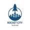 Rocket City Logo ilustración del vector. Ilustración de azul - 102725184