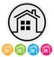 Round Home Icon stock vector. Illustration of black, estate - 30462858