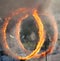 Round hoop of fire flame stock image. Image of round - 289532965
