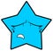 Sad star cartoon in blue stock vector. Illustration of blue - 55975958