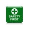 Safety first button stock illustration. Illustration of health - 122530179