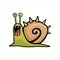 Screaming Snail in Vector Illustration Stock Vector - Illustration of ...