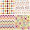 Seamless Patterns with Fabric Texture Stock Vector - Illustration of ...