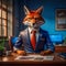 Serious Fox, Manager, Fox Boss in a Suit Stock Illustration ...