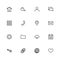 Set of 16 Black Material Design Outline Web Icons Stock Vector ...